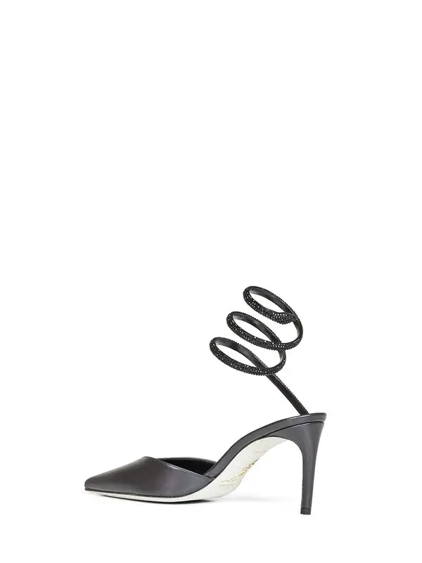 Rene Caovilla Crystal-embellished Snake Spiral Slingback Pumps - Multicolor
