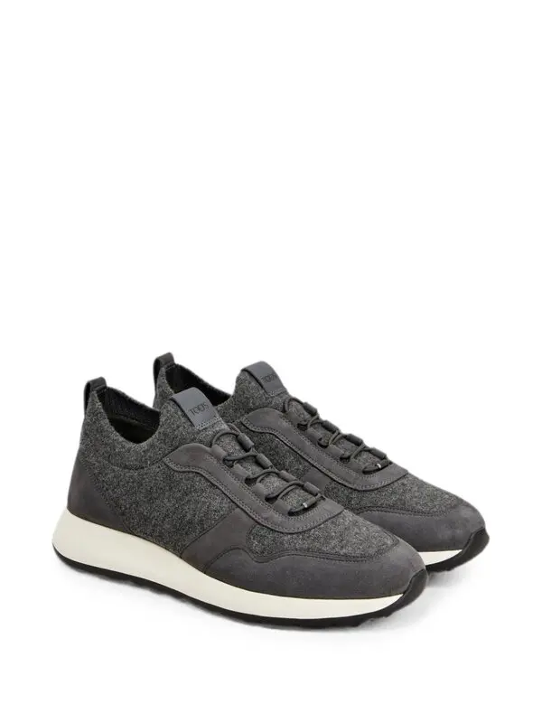TOD'S Leather And Knit Sneakers - Multicolor