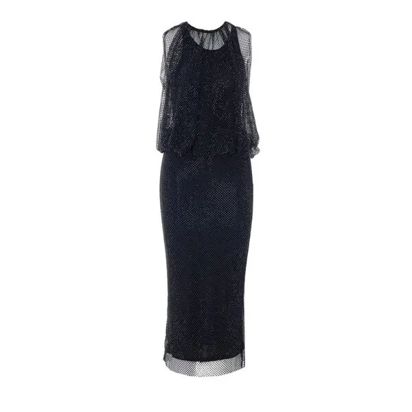 Sportmax Jersey Fitted Dress With Crystals - Black