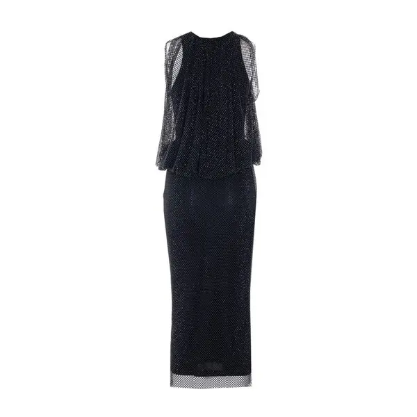 Sportmax Jersey Fitted Dress With Crystals - Black