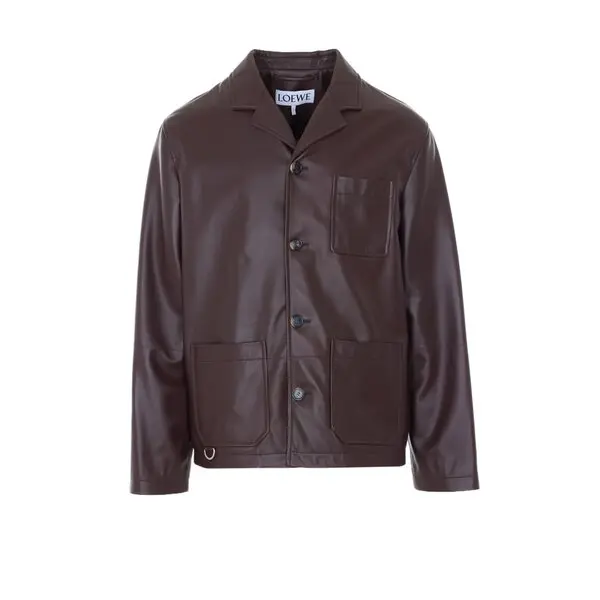 Loewe Leather Workwear Jacket - Brown