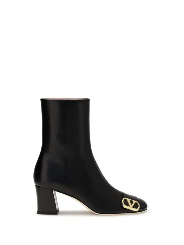 Valentino Garavani Veeside Leather Ankle Boots - Black