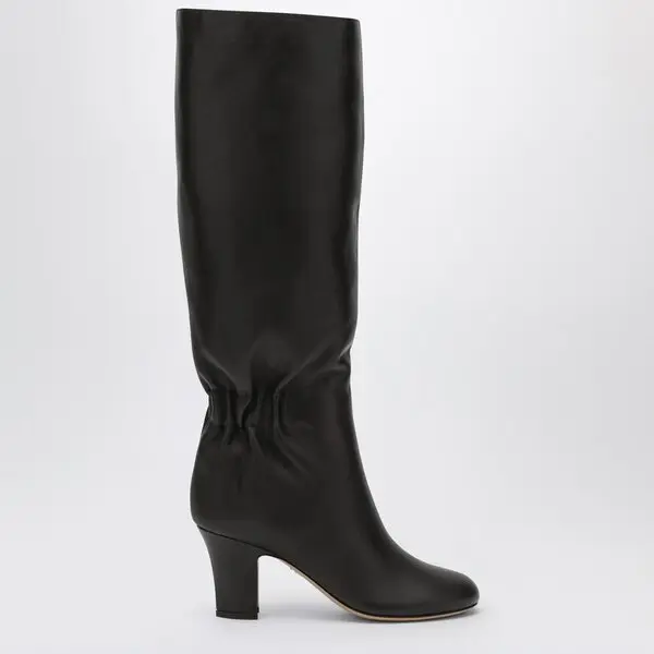 FERRAGAMO Ruched Boots In Dark Leather