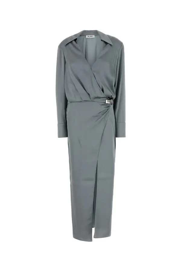Attico Satin Dress - Gray
