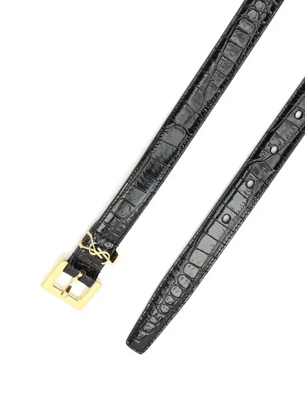 Saint Laurent Calfskin Logo Belt