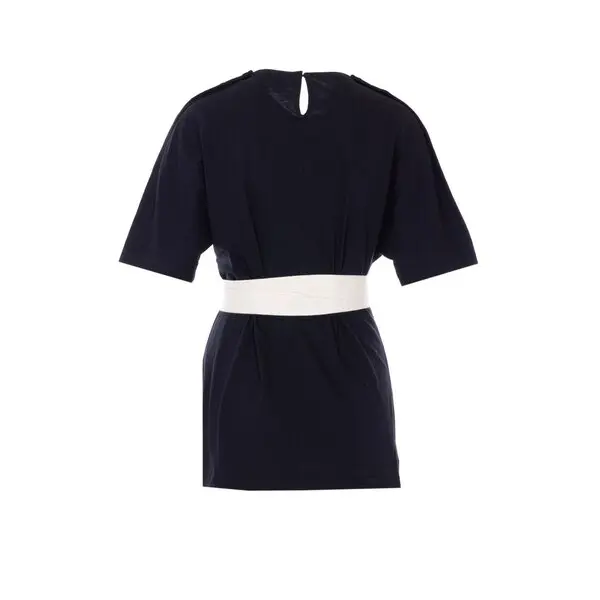 LANVIN Belted Tshirt In Cotton And Silk