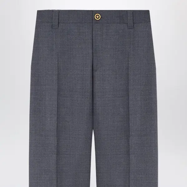 Versace Anthracite Grey Wool Jogger Trousers