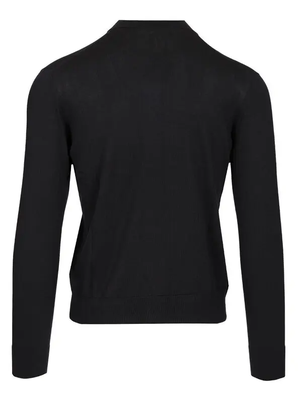 Tagliatore Cotton And Silk High Neck Zip Sweater