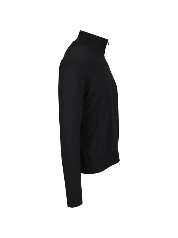 Tagliatore Cotton And Silk High Neck Zip Sweater