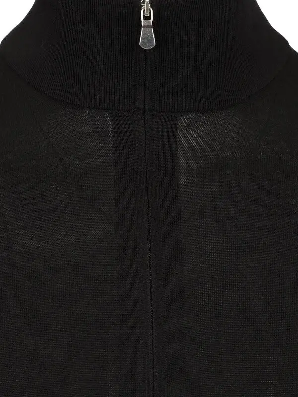 Tagliatore Cotton And Silk High Neck Zip Sweater