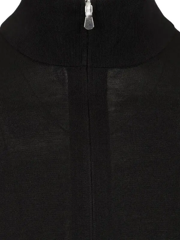 Tagliatore Cotton And Silk High Neck Zip Sweater
