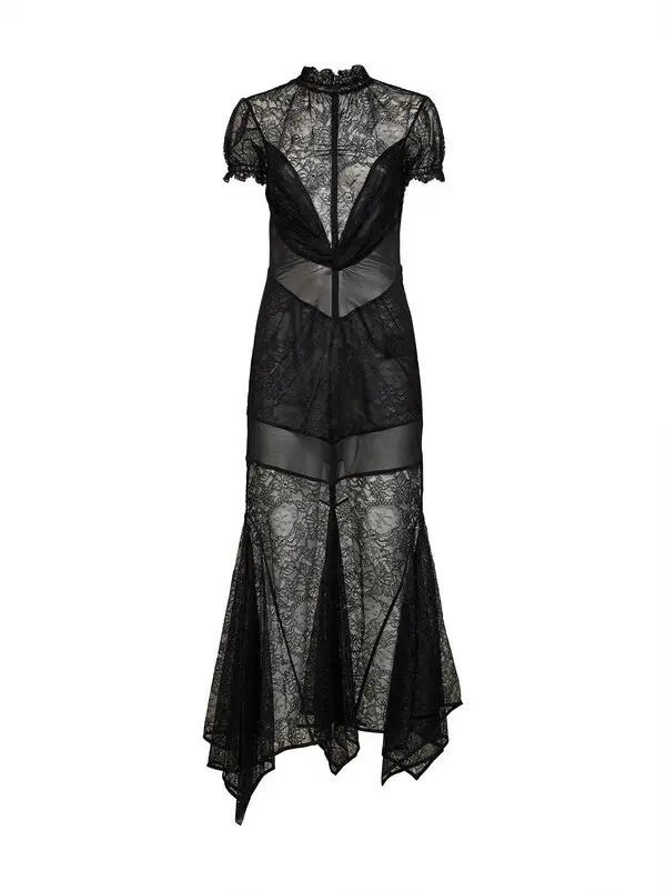 Attico Lace Asymmetric Maxi Dress - Multicolor