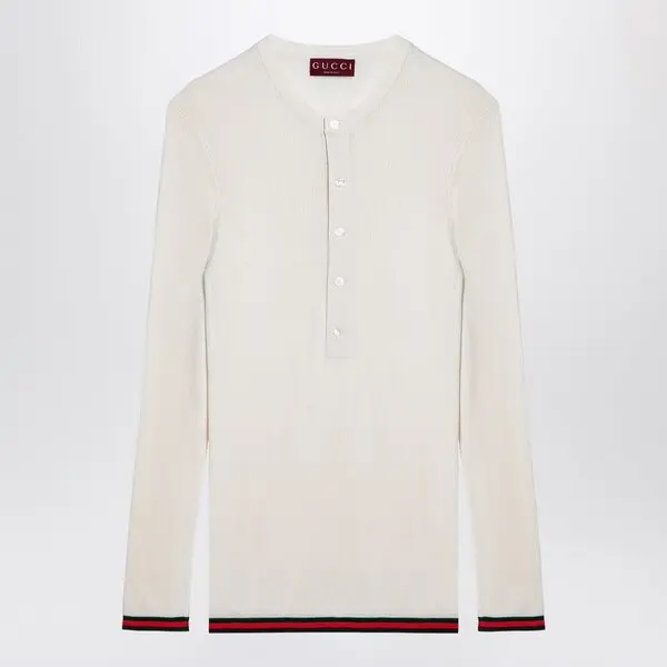 Gucci Silk Jersey With Web Ribbon - White