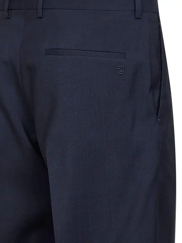 Fendi Virgin Wool Trousers - Multicolor