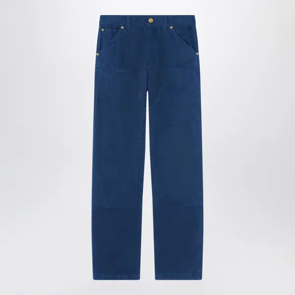 Versace Petrol Cotton Carpenter Trousers