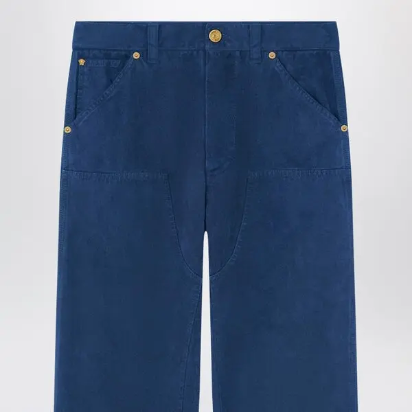 Versace Petrol Cotton Carpenter Trousers