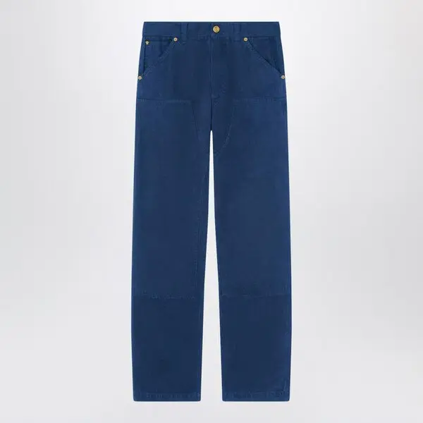 Versace Petrol Cotton Carpenter Trousers - Blue