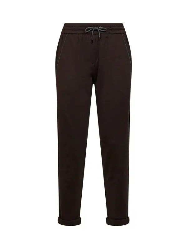 Brunello Cucinelli Brown Shiny Pocket Detail Trousers - Multicolor