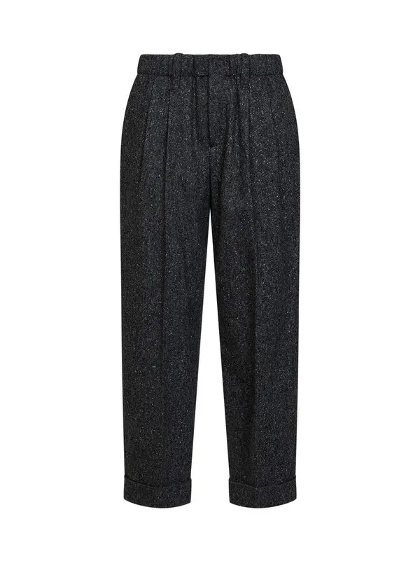 Brunello Cucinelli Donegal Wool Baggy Sartorial Trousers - Multicolor