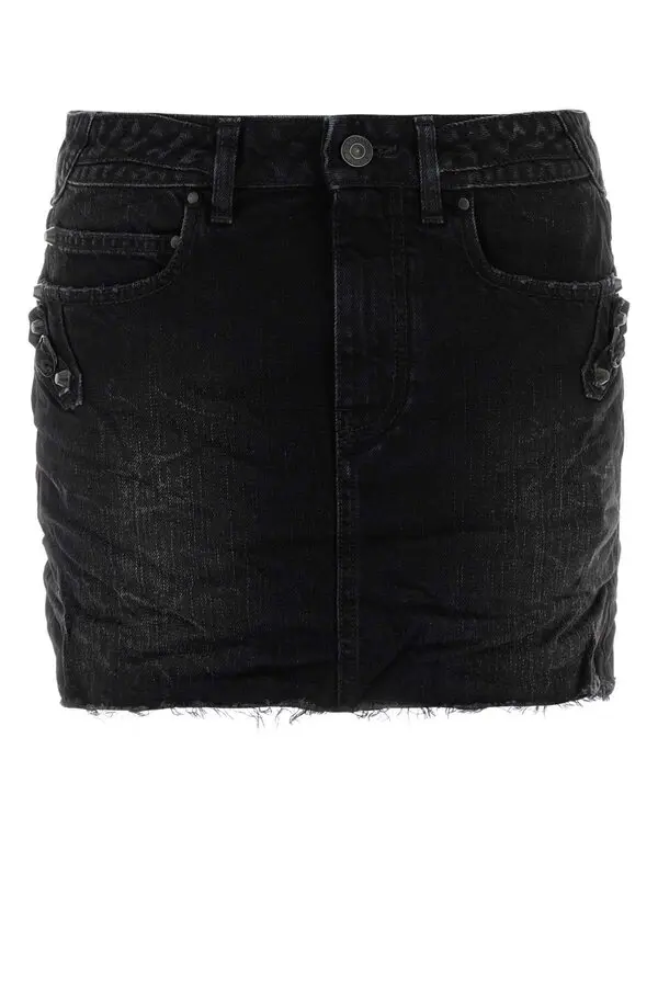 Balenciaga Denim Mini Skirt - Black