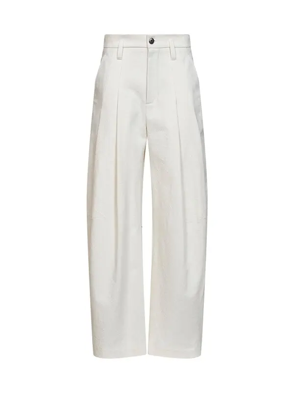 Brunello Cucinelli Wrinkled Wool And Dyed Denim Baggy Trousers - Multicolor