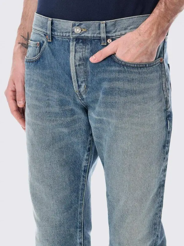 Saint Laurent Cotton Denim Jeans - Blue