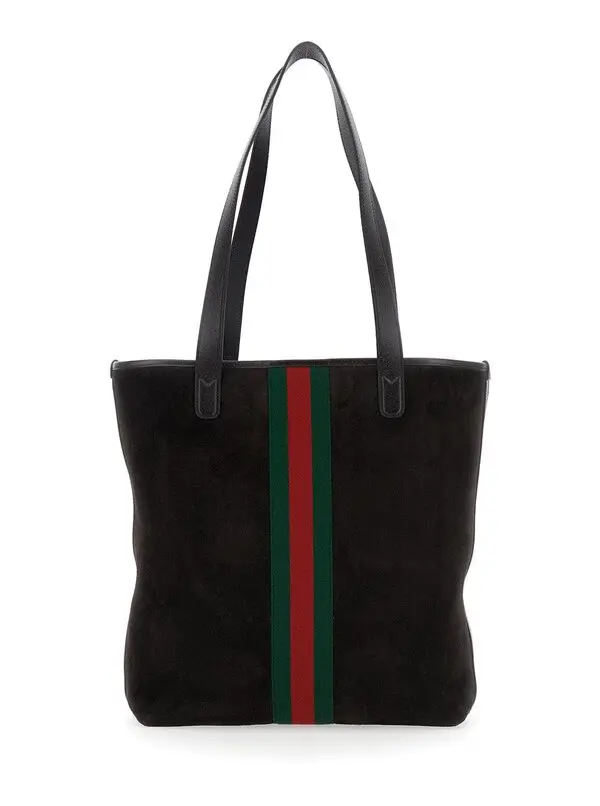 Gucci Ophidia' Shoulder Bag With Gg Plate On The Front And Web Detail In Gg Supreme Fabric And Leather For - Brown