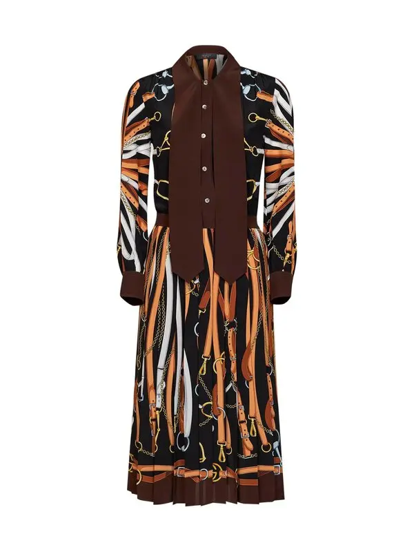 Gucci Printed Silk Midi Shirt Dress - Multicolor