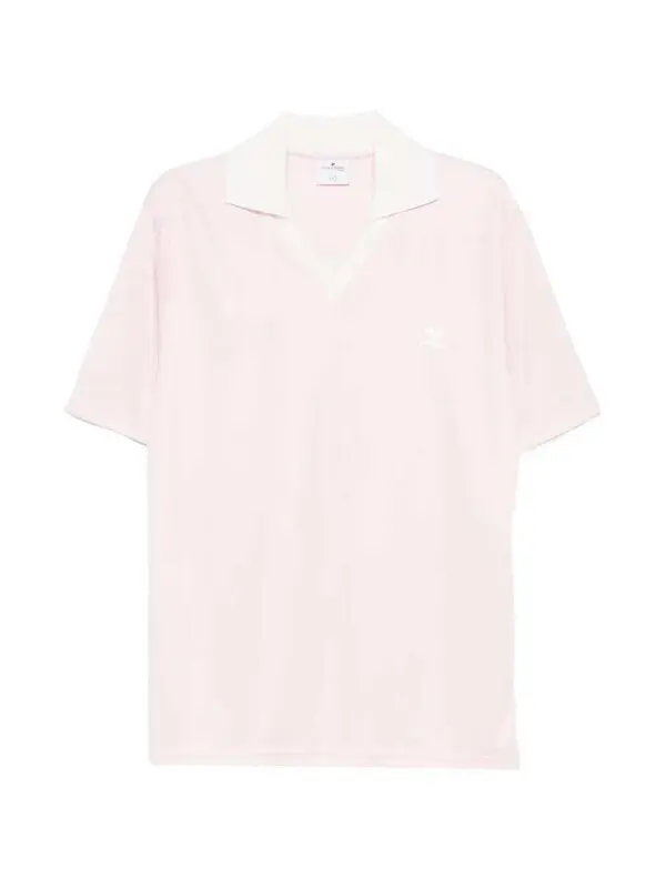 COURREGES V-neck T-shirt With Logo - Multicolor