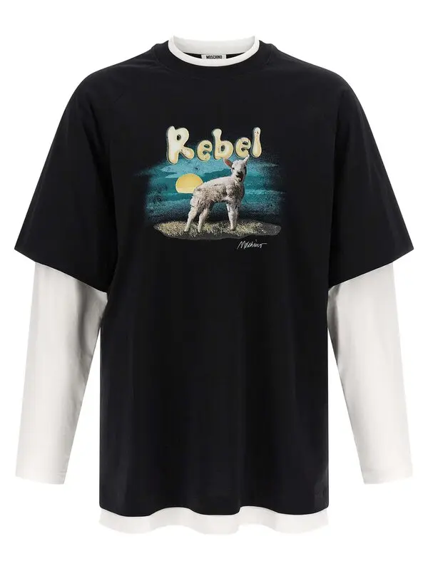 Moschino Double Layer 'rebel' T-shirt - Multicolor