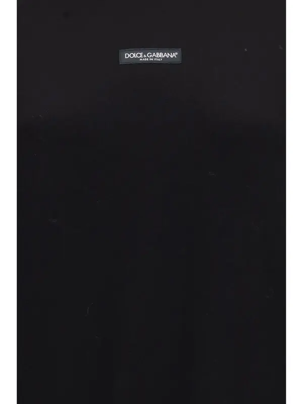Dolce & Gabbana Logo Patch Cotton Hooded Sweatshirt - Black