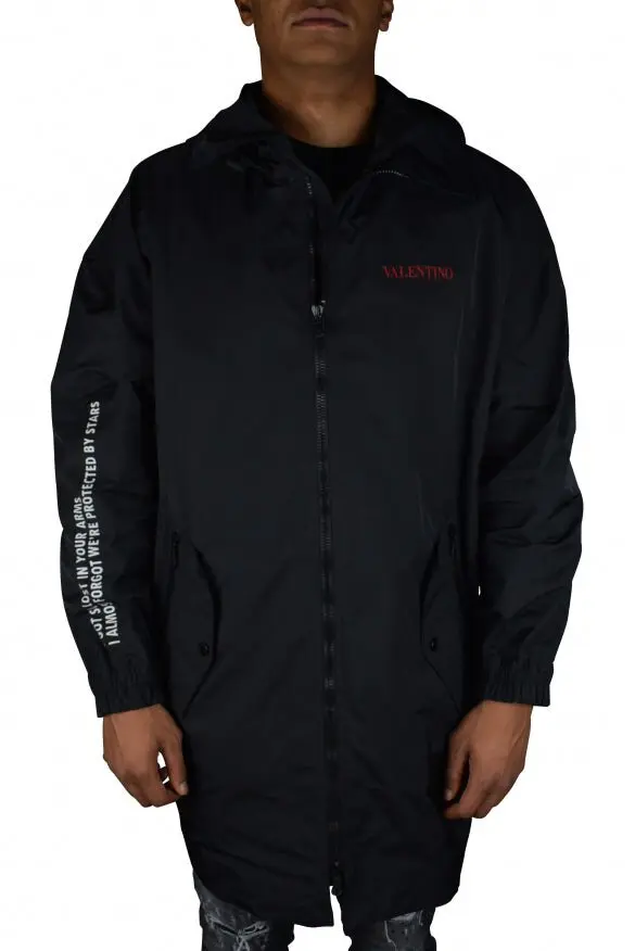 Valentino Garavani Moon Print Hooded Waterproof Jacket
