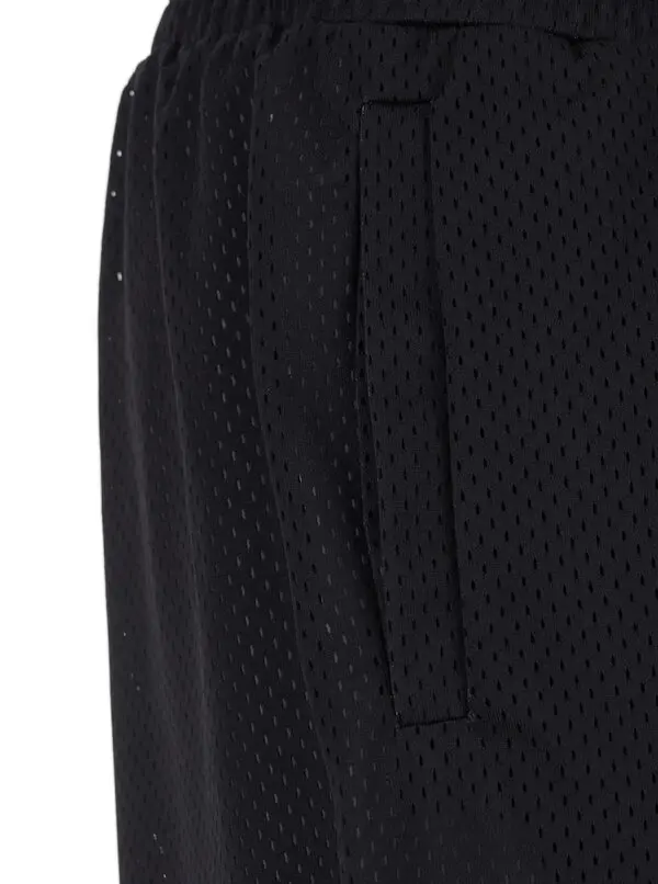 44 LABEL GROUP Black Shorts With Perforated Design And Elasticated Waist In Tech Fabric For - Multicolor