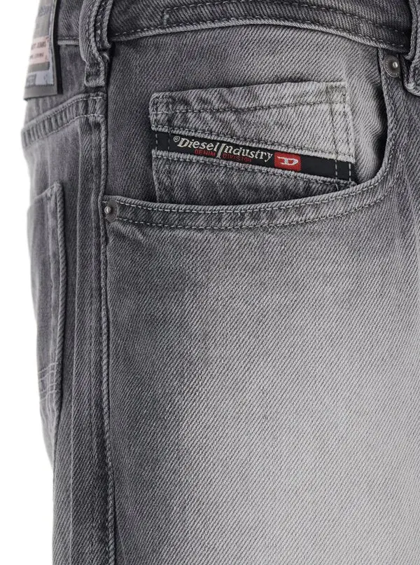 DIESEL® Grey Jeans With Five-pocket Design And Faded Effect In Cotton For