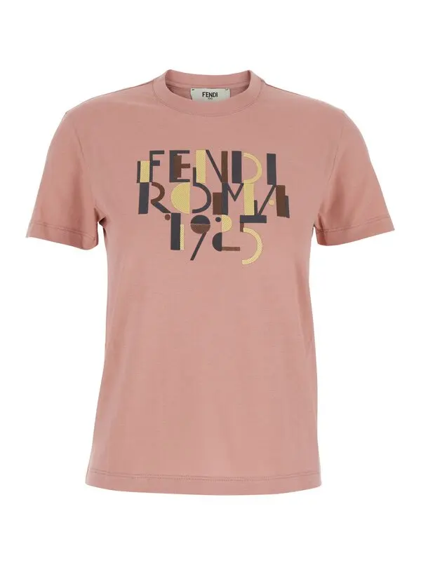 Fendi Cotton Logo T-shirt - Pink