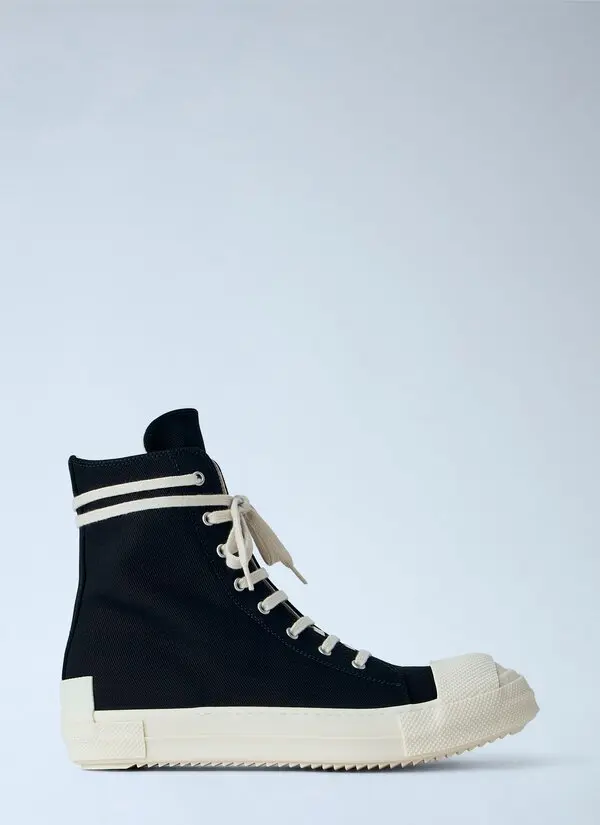 Rick Owens High-top Canvas Sneakers - Black