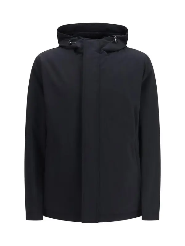 Herno Water-repellent Nylon Hooded Padded Jacket - Black