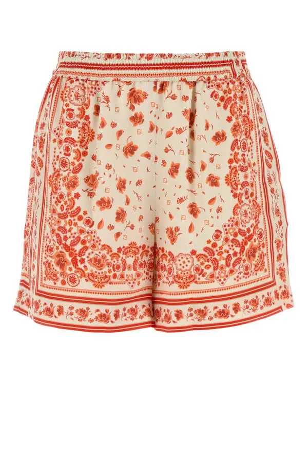 Fendi Printed Silk Shorts - Multicolor