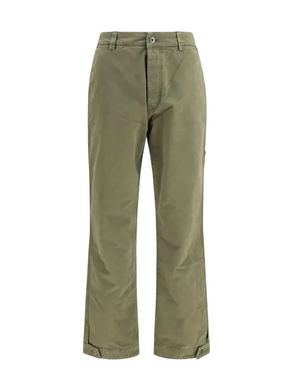 Off-White Racing Staff Cotton Gabardine Pants - Green