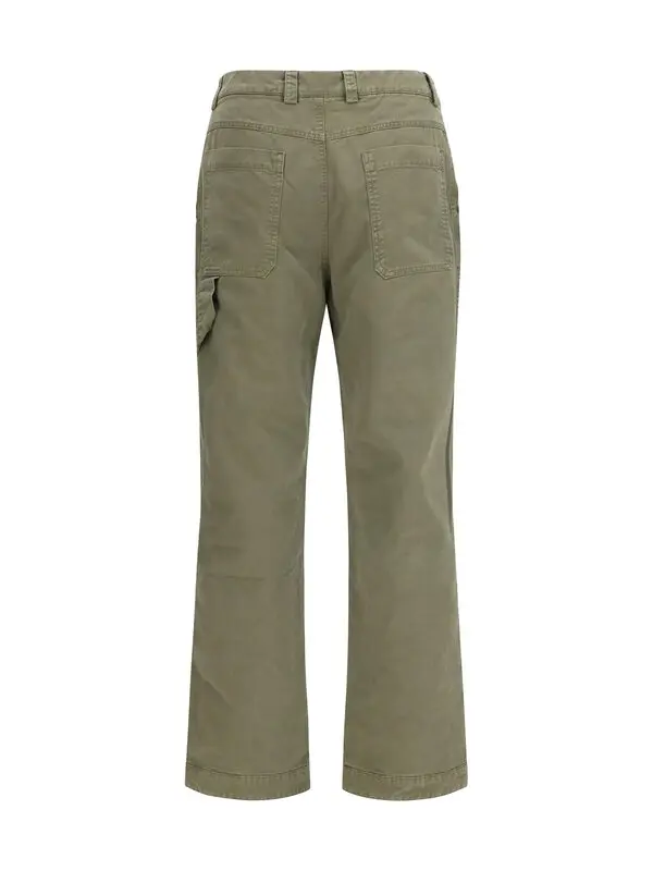 Off-White Racing Staff Cotton Gabardine Pants - Green