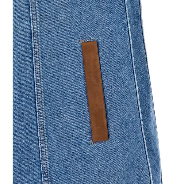 Versace Flared Denim Dress With Logo