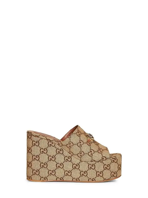 Gucci Horsebit Wedge Sandals - Multicolor