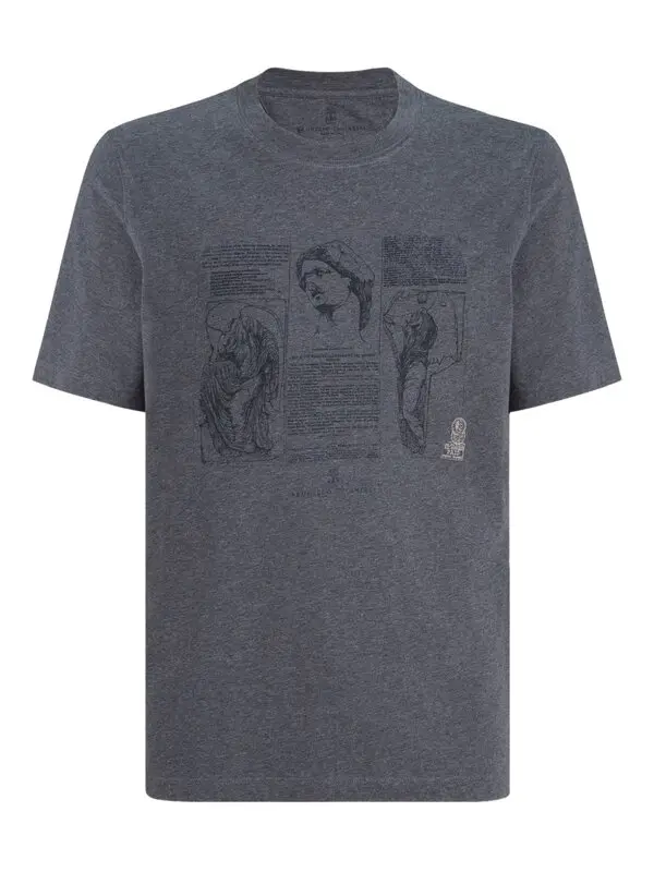 Brunello Cucinelli Printed Cotton T-shirt - Multicolor