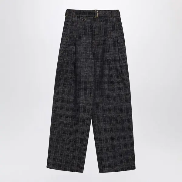 Burberry Indigo Jeans In Check Pattern Denim