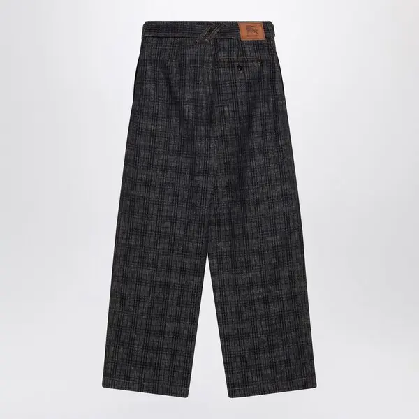 Burberry Indigo Jeans In Check Pattern Denim