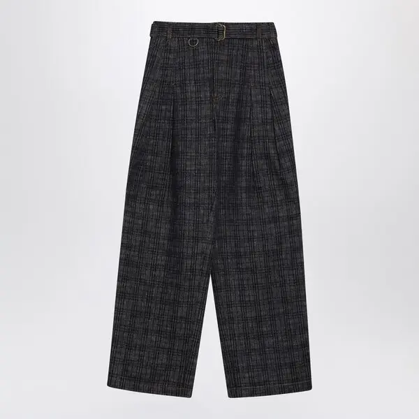 Burberry Indigo Jeans In Check Pattern Denim