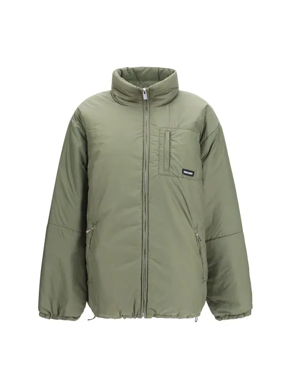 Miu Miu Padded Jacket With Zip - Green