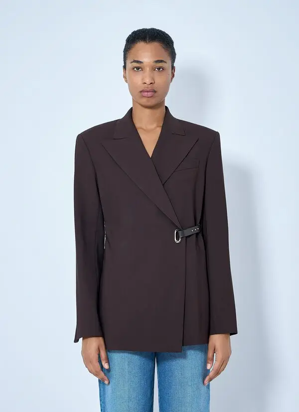Sportmax Asymmetric Buckle Blazer