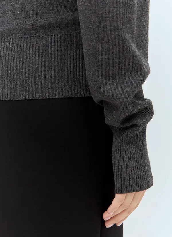 Burberry Wool High Neck Sweater - Gray