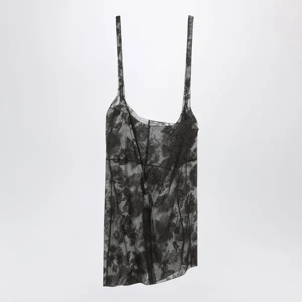 Prada Chantilly Lace Midi Skirt With Straps